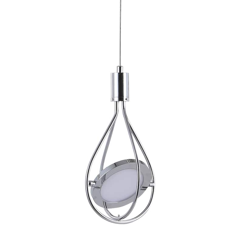 Scribble 5.5" Adjustable Modern Integrated 1-Light Cluster LED Metal Pendant, Chrome by JONATHAN ...